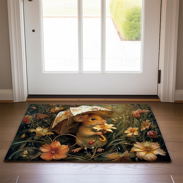 Small Rat Umbrella Doormat Floor Mats Washable Rugs Kitchen Mat Non ...