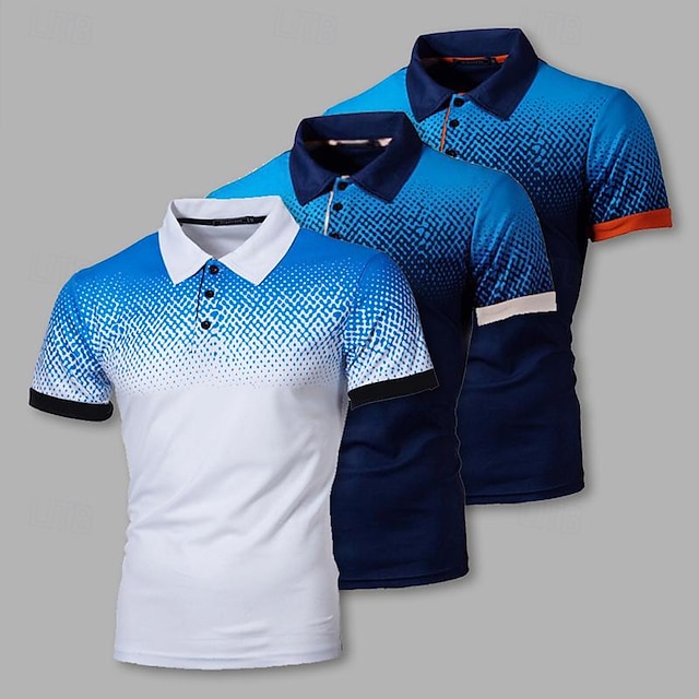 Men's Golf Shirt Golf Polo Work Casual Lapel Short Sleeve Basic Modern ...