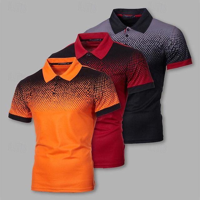Men's Golf Shirt Golf Polo Work Casual Lapel Short Sleeve Basic Modern ...