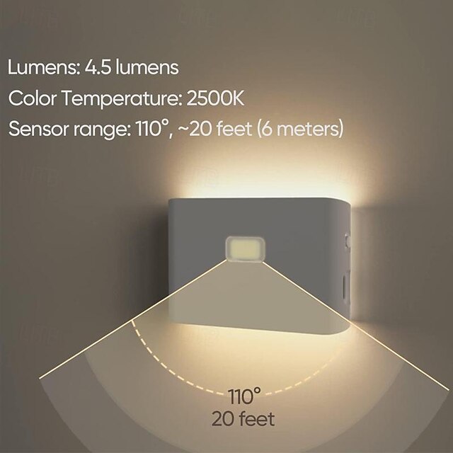 LED Night Lights Motion Sensor USB Rechargeable Linkage Induction ...