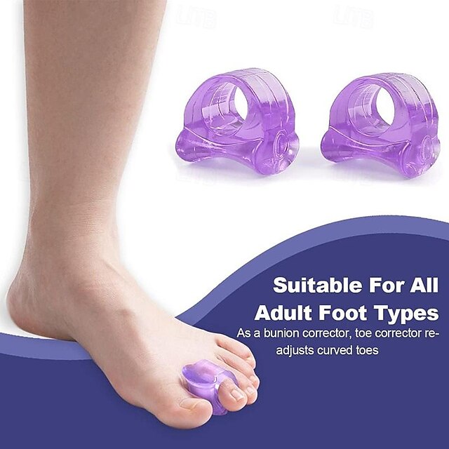 1 Pair Toe Spacers for Men and Women Purple Gel Toe Separators for ...