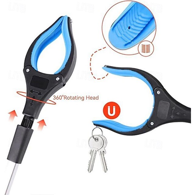 Grabber Reacher Tool 360 Degree Rotating Head, Wide Jaw, 32" Foldable ...