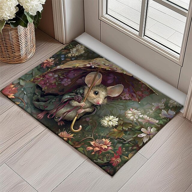 Small Rat Umbrella Doormat Floor Mats Washable Rugs Kitchen Mat Non ...