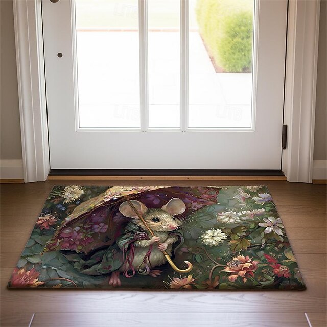 Small Rat Umbrella Doormat Floor Mats Washable Rugs Kitchen Mat Non ...