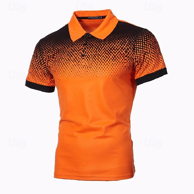 Men's Golf Shirt Golf Polo Work Casual Lapel Short Sleeve Basic Modern ...