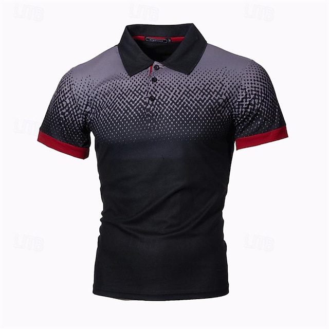 Men's Golf Shirt Golf Polo Work Casual Lapel Short Sleeve Basic Modern ...