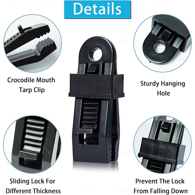 10PCS Push-Pull Tent Clips Tent Attachment Clips Outdoor Camping Tent ...