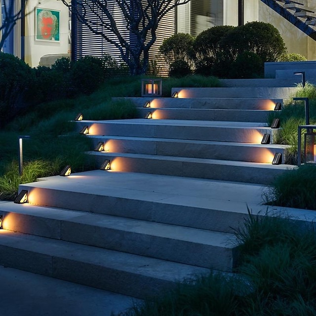 Luz solar para escada ao ar livre, 5 leds, à prova d'água, luz de passo ...