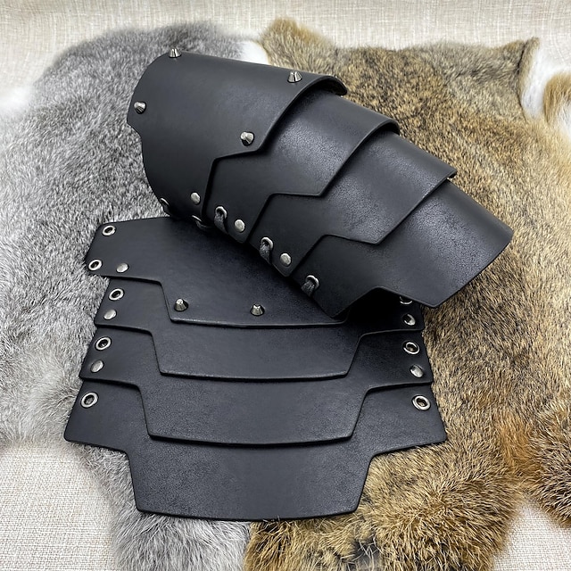 Retro Vintage Punk & Gothic Medieval Armor Wristband Wrist Brace Viking ...