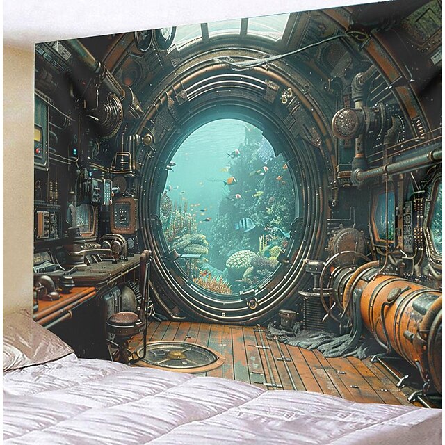 Submarine Cabin Undersea Hanging Tapestry Wall Art Large Tapestry Mural ...