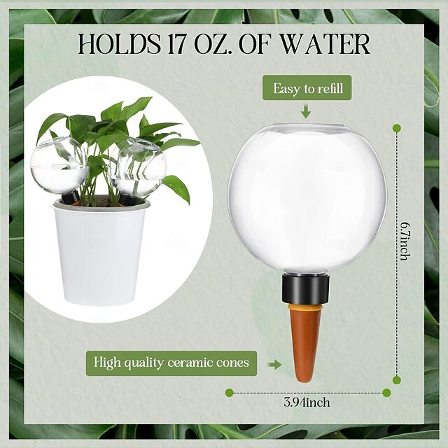 17oz Automatic Plant Watering Globes Plastic Self Watering Plant ...