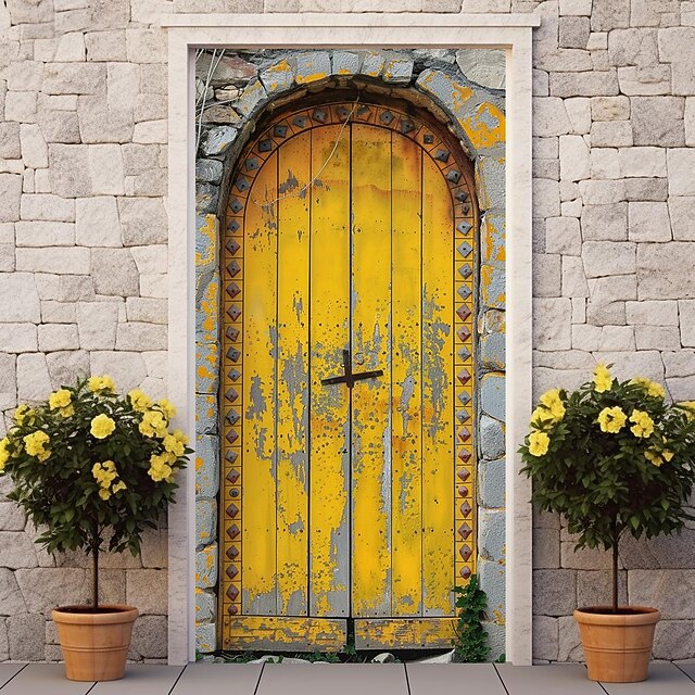 Blue Floral Door Door Covers Door Tapestry Door Curtain Decoration ...