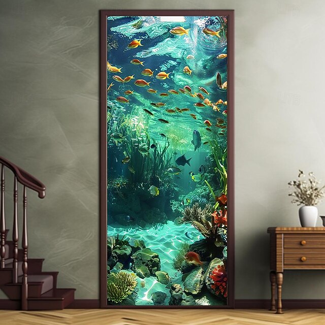 Underwater Cave Door Door Covers Door Tapestry Door Curtain Decoration ...