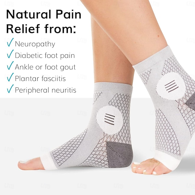 1 Pair Neuropathy Socks for Women and Men - Toeless Compression Socks ...