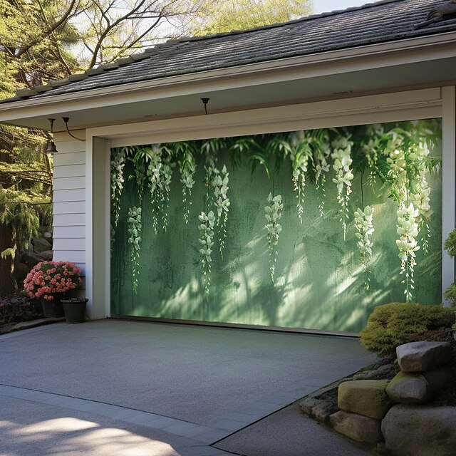 Wisteria Flower Painting Outdoor Garage Door Cover Banner Beautiful ...