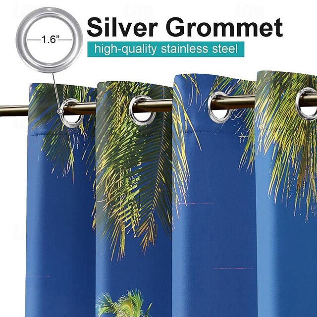 Outdoor Curtains Waterproof Windproof Weatherproof Curtain for Patio ...
