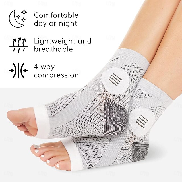 1 Pair Neuropathy Socks for Women and Men - Toeless Compression Socks ...