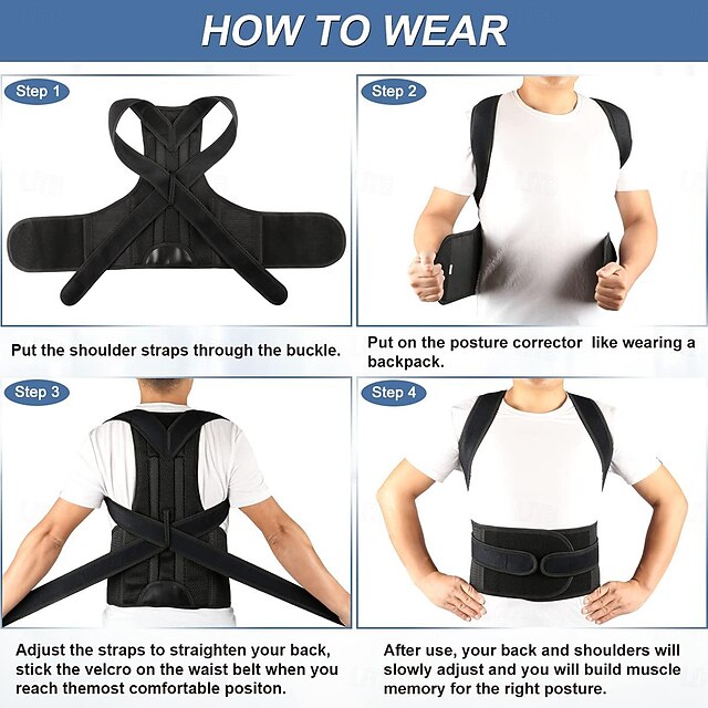 Back Brace Posture Corrector for Women and Men - Adjustable Posture ...