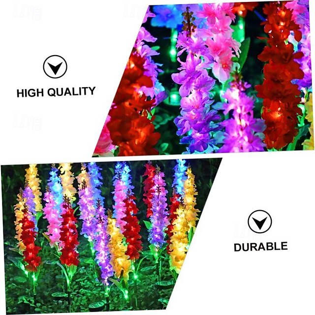 Solar Flowers Lights Outdoor Waterproof Violet Lights Flower Stake ...