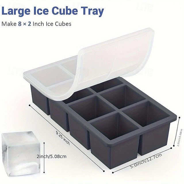 1 Pack Large Ice Cube Tray for Whiskey Big Square Ice Cube Maker for ...
