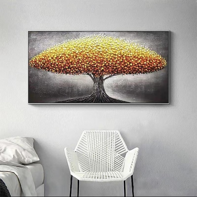 Large Gold Tree Landscape Oil Painting On Canvas Original 3D Textured ...