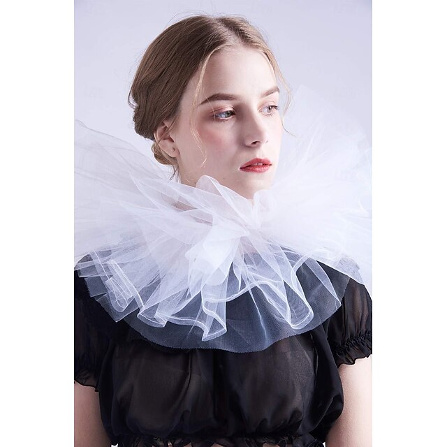 Retro Vintage Rococo Baroque Ruff Collar Neck Collar Fancy Dress Women ...