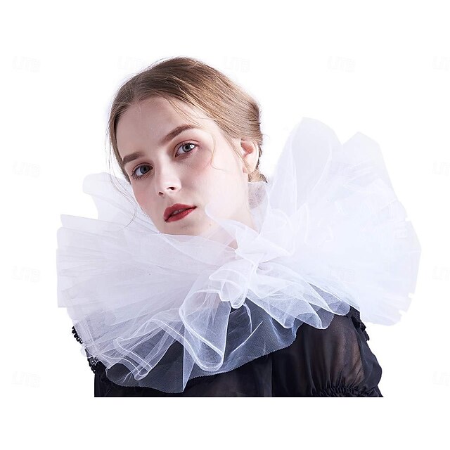 Retro Vintage Rococo Baroque Ruff Collar Neck Collar Fancy Dress Women ...