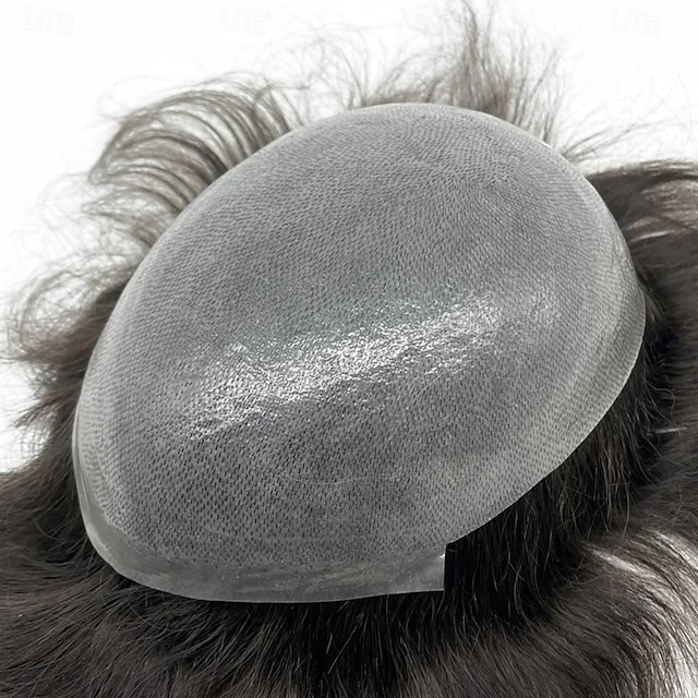 Men Toupee 100% Human Hair Thin Skin Base PU Poly Toupee Hair For Men ...