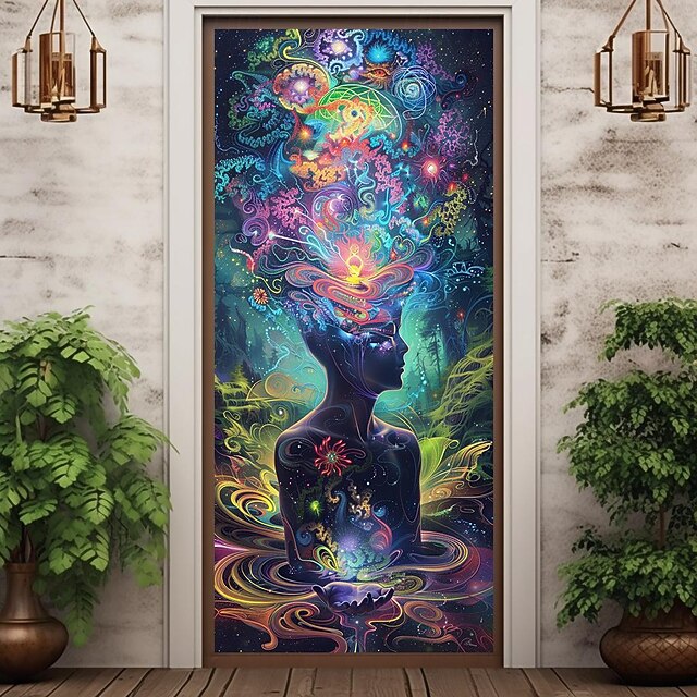 Psychedelic Trippy Door Covers Mural Decor Door Tapestry Door Curtain ...