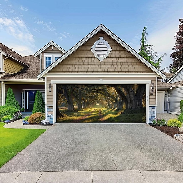 Giant Trees Forest Outdoor Garage Door Cover Banner Beautiful Large ...
