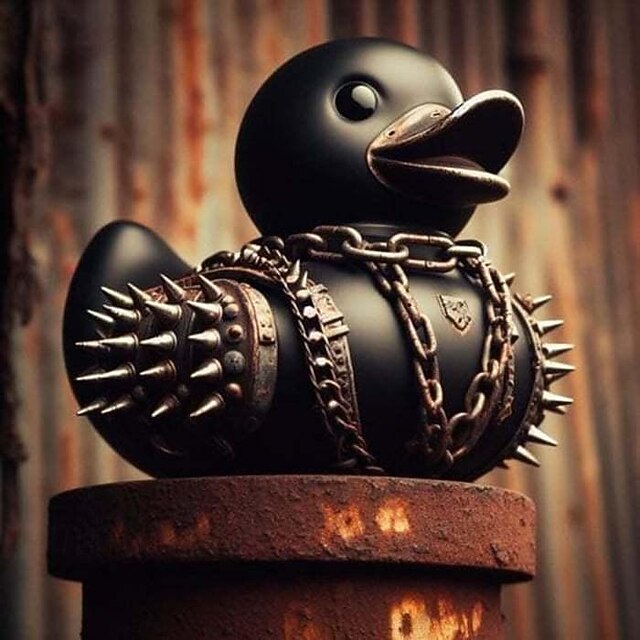 Duck Statue Decor Goth Satanic Duck, Gothic Punk Resin Collectible ...