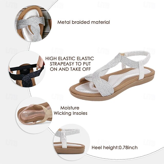 Women's Sandals Wedge Sandals Plus Size Flyknit Shoes Outdoor Daily ...