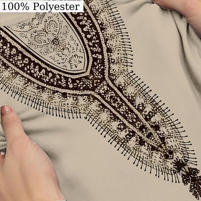 African Pattern V Neck Men's Ethnic Style 3D Print T shirt Tee Henley ...