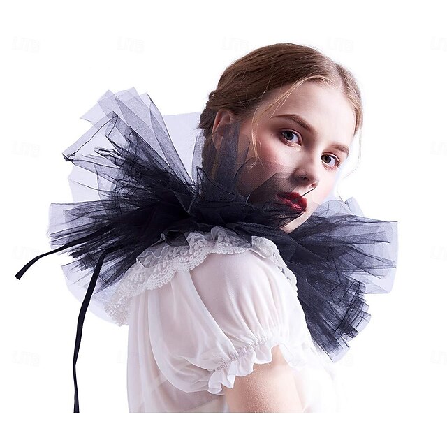 Retro Vintage Rococo Baroque Ruff Collar Neck Collar Fancy Dress Women ...