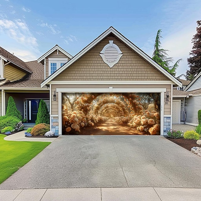 Giant Trees Forest Outdoor Garage Door Cover Banner Beautiful Large ...