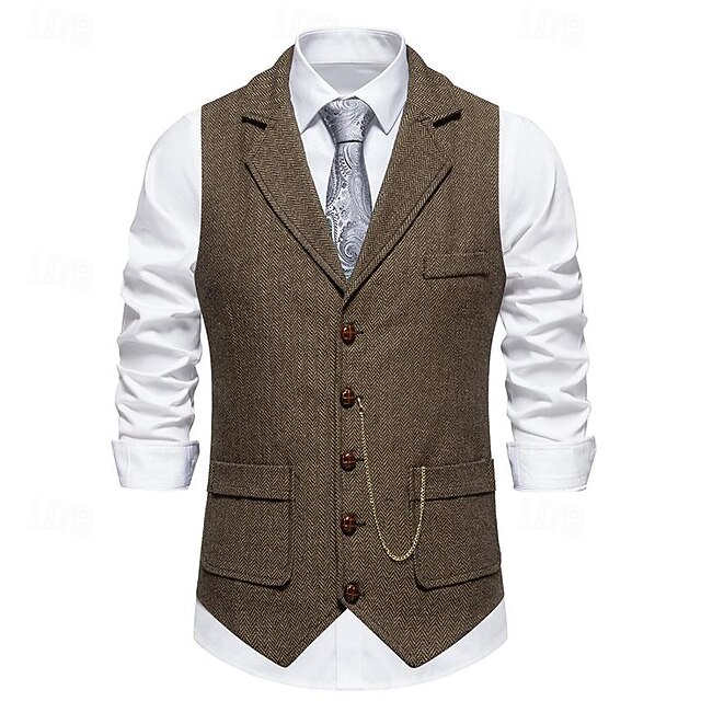 Men's Vest Gilet Daily Wear Vacation Going out Vintage Fashion Spring ...