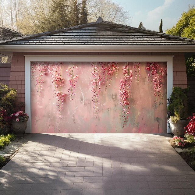 Wisteria Flower Painting Outdoor Garage Door Cover Banner Beautiful ...