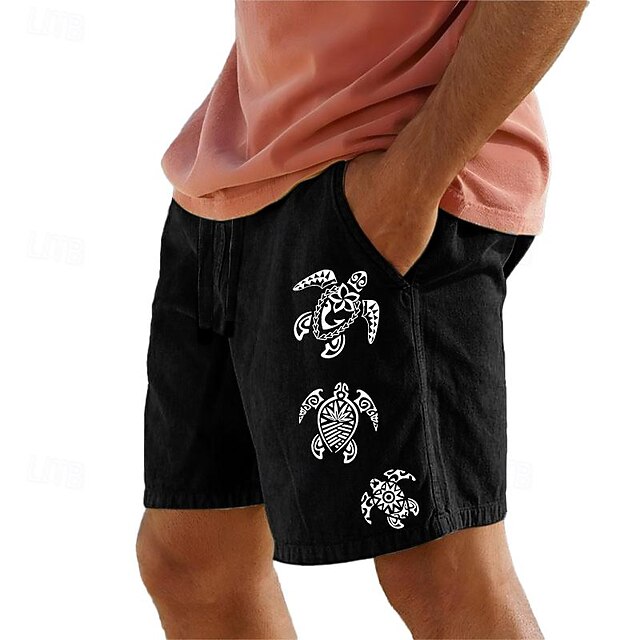 Men's Animal Sea Turtle Shorts Summer Shorts Beach Shorts Mid Waist ...