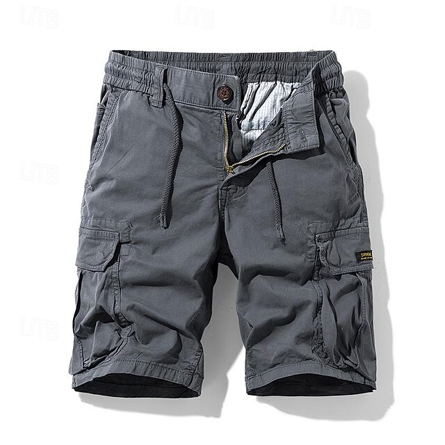 Men's Cargo Shorts Hiking Shorts Drawstring Multi Pocket Plain Casual ...