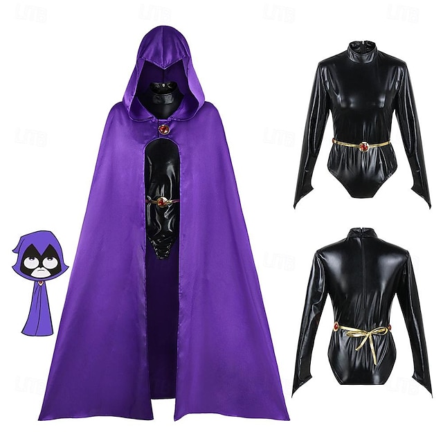 Teen Titans Raven Anime Cosplay Costume Cloak Outfits Cosplay Suits ...