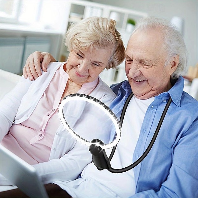 1pc Hands-Free Lighted Magnifier, Neck-Wearable Large Lens for Close ...