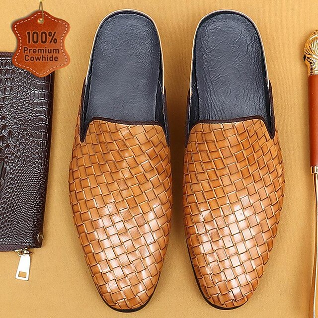 Men's Clogs & Mules Full-grain Leather Leather Comfortable Slip ...