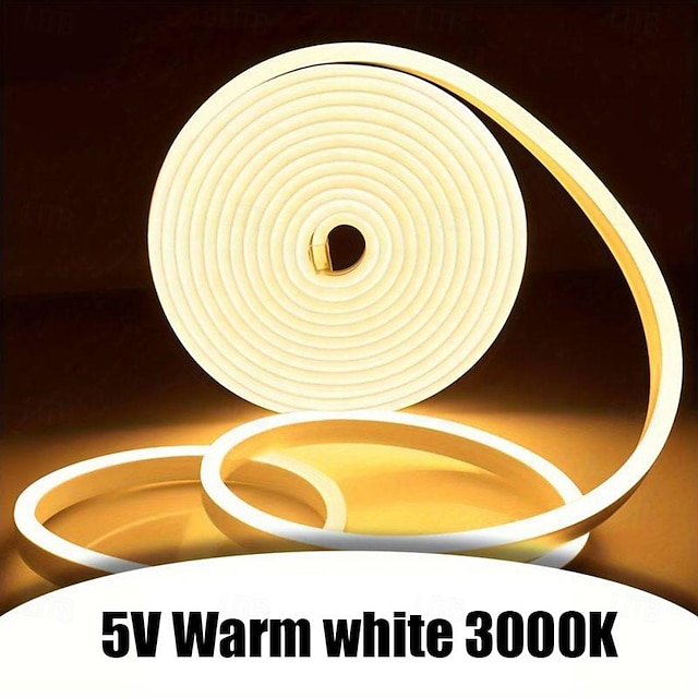 1pc Flexiable Neon Light Battery Operated LED Strip Light 120 LED Beads ...