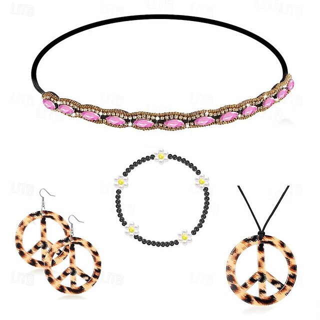 Retro Vintage 1960s 1970s Accesories Set Hippie Fancy Dress Women's ...