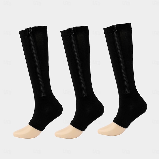 Zipper Compression Socks Open Toe Toeless Compression Socks for Women ...