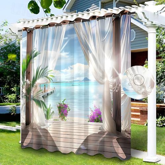 Waterproof Outdoor Curtain Privacy, Sliding Patio Curtain Drapes ...