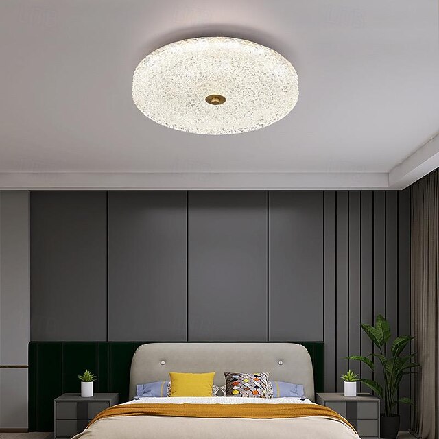 LED Ceiling Light 40 cm Round Crystal 3-Color Light Starlight Ceiling ...