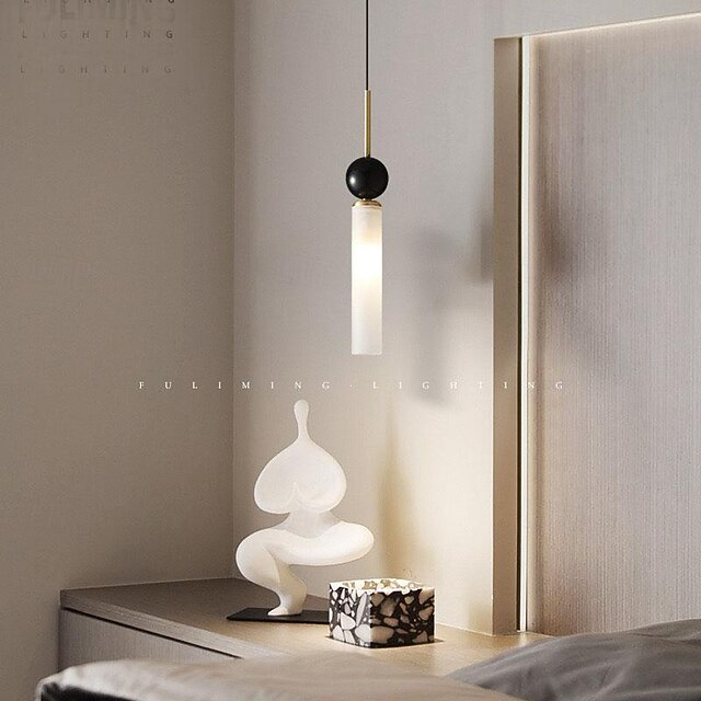 LED Pendant Light Cylina Shape Marble Brass Pendant Light, Three-Color ...