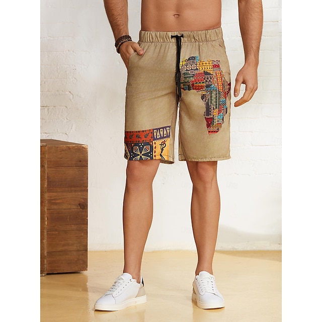 Men's Graphic Shorts Summer Shorts Beach Shorts Mid Waist Designer ...