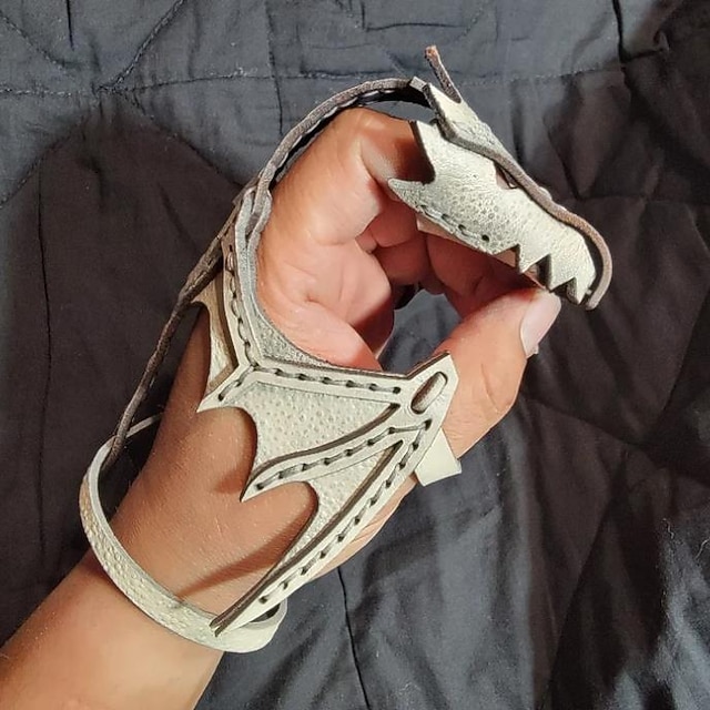 Leather Hand Dragon Bracelet - Vegetable Tanned Leather Hand Puppet ...